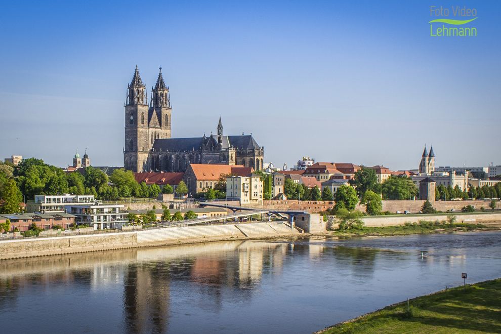 Luftbild Magdeburg Hubbrücke Sternbrücke Strombrücke Dom-1937-2 – Foto ...